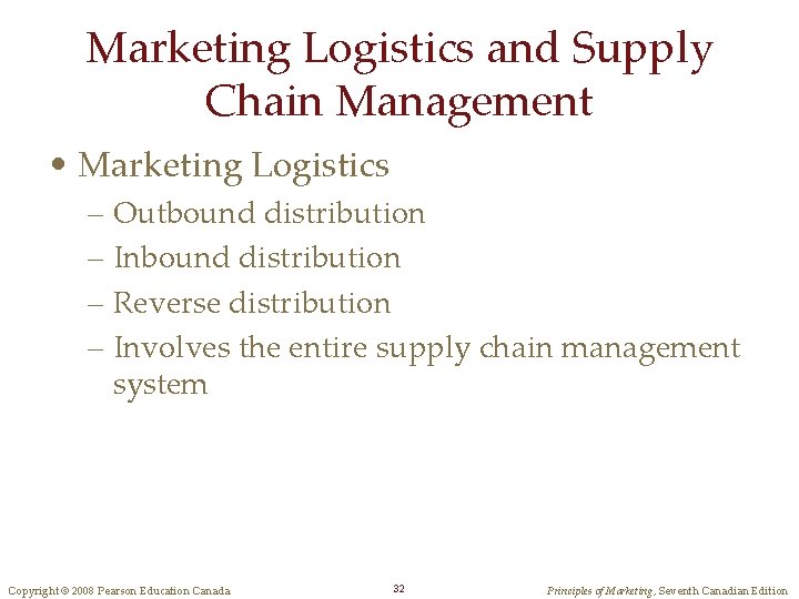 Chapter 12 Distribution Channels and Supply Chain Management
