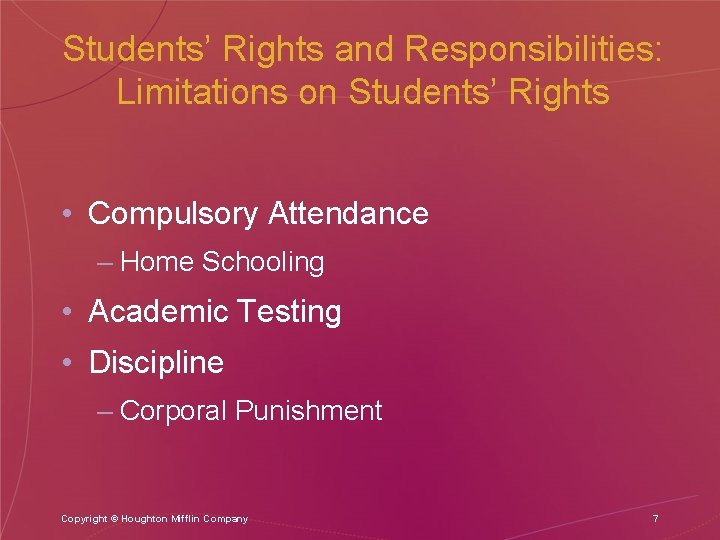 Chapter 9 Legal Aspects of Education Viewing recommendations