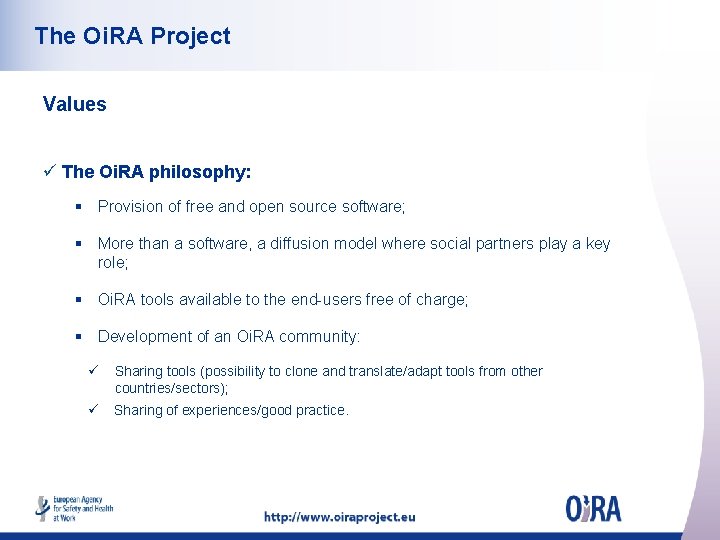 Interactive risk assessment with the Oi RA tool