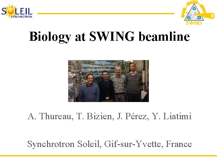 SWING Biology at SWING beamline A Thureau T