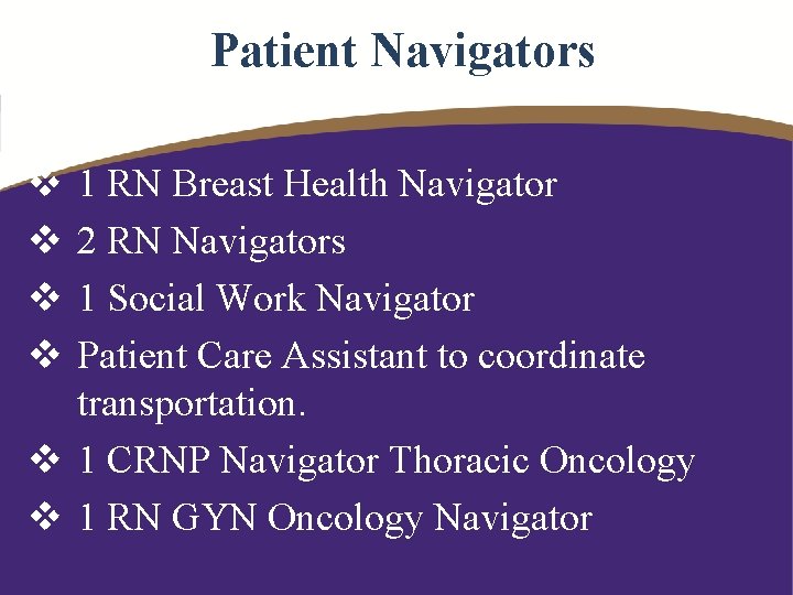 Implementation of the Navigator Role in Community Based