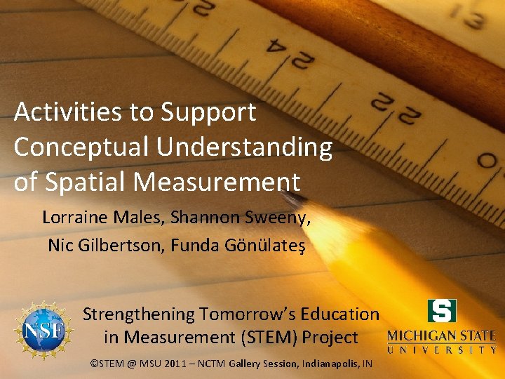 Activities to Support Conceptual Understanding of Spatial Measurement