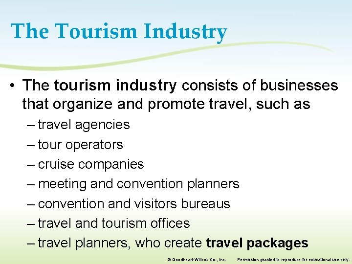 Chapter 1 The World of Hospitality Objectives Explain
