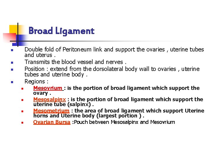 Introduction The organs Paired of Ovaries Gonads paired