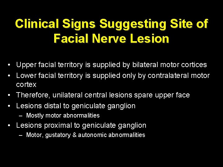 Imaging in Acute Facial Nerve Paralysis M Castillo