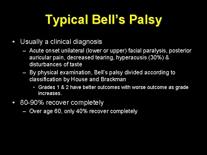 Imaging in Acute Facial Nerve Paralysis M Castillo