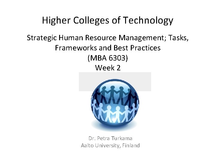 Higher Colleges of Technology Strategic Human Resource Management