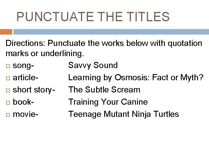 Monday March 20 Write out the definitions for