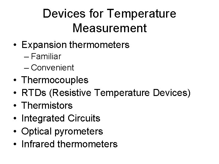 Temperature Measurement and Control What is the definition