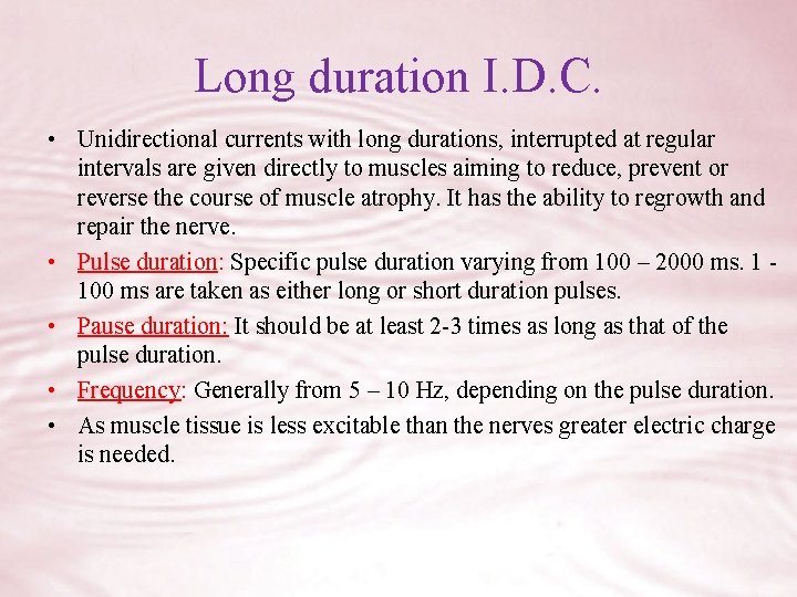 Low Frequenc y What are low frequency currents