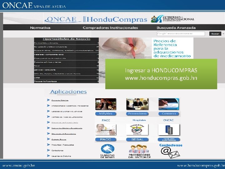 Ingresar a HONDUCOMPRAS www honducompras gob hn Ingresar