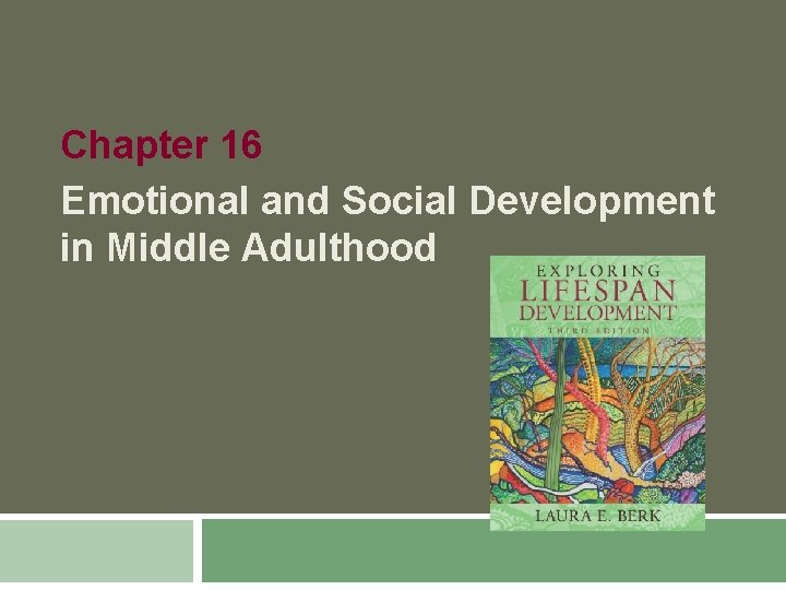 Chapter 16 Emotional and Social Development in Middle