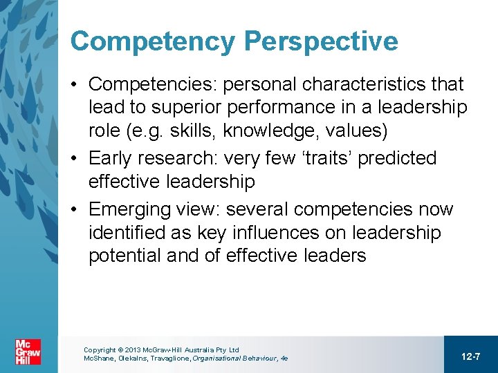 Chapter 12 Leadership in organisational settings Learning objectives