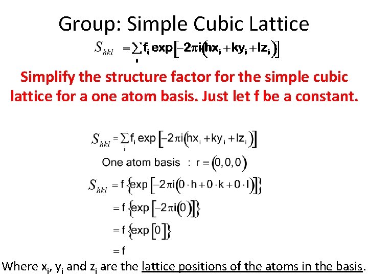 Group What happens if the lattice is not