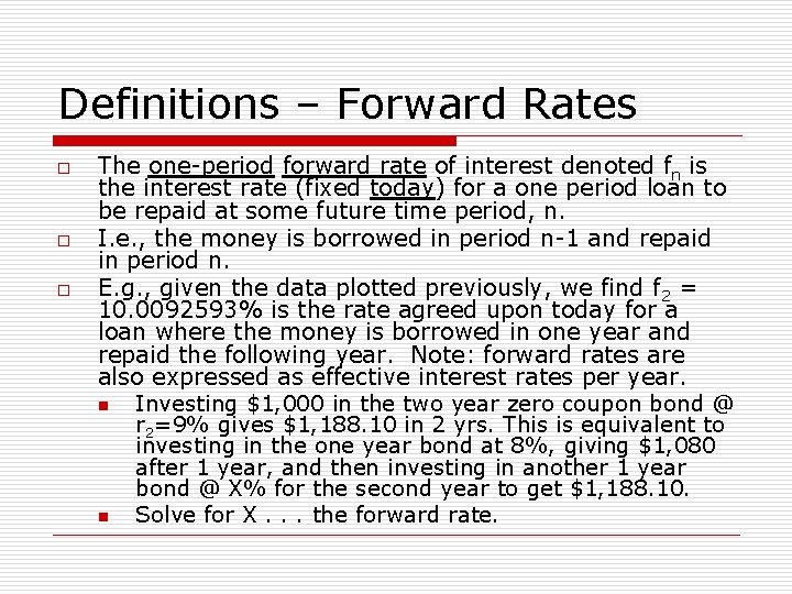 Term Structure of Interest Rates For 9 220