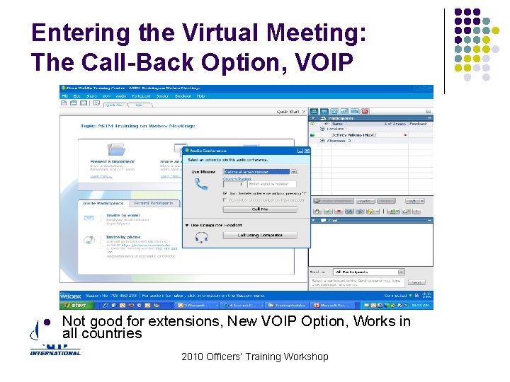 ASTM International Virtual Meetings and Conference Calling Systems