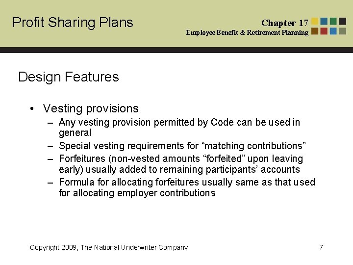 Profit Sharing Plans Chapter 17 Employee Benefit Retirement