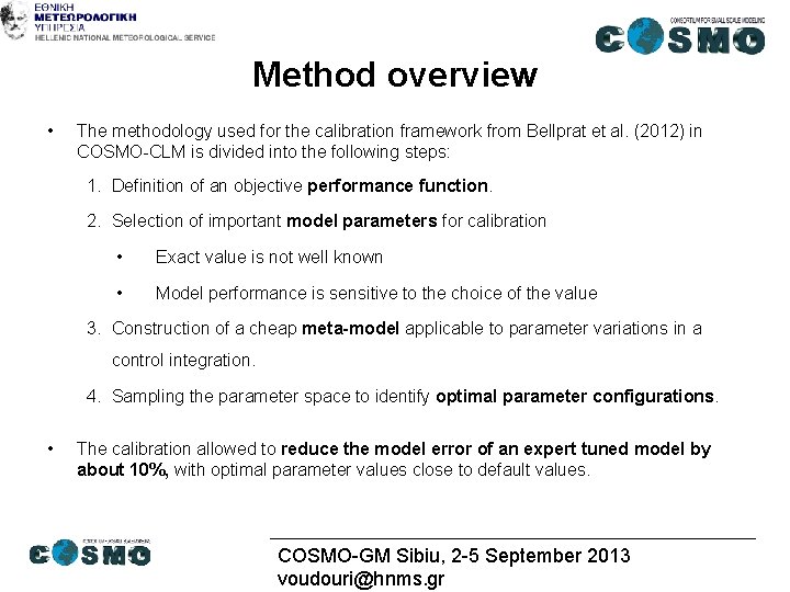 Priority Project CALibration of the COSMO MOdel CALMO