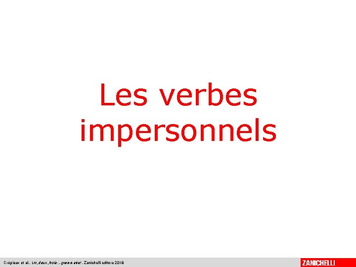 Les verbes impersonnels Crpieux et al Un deux