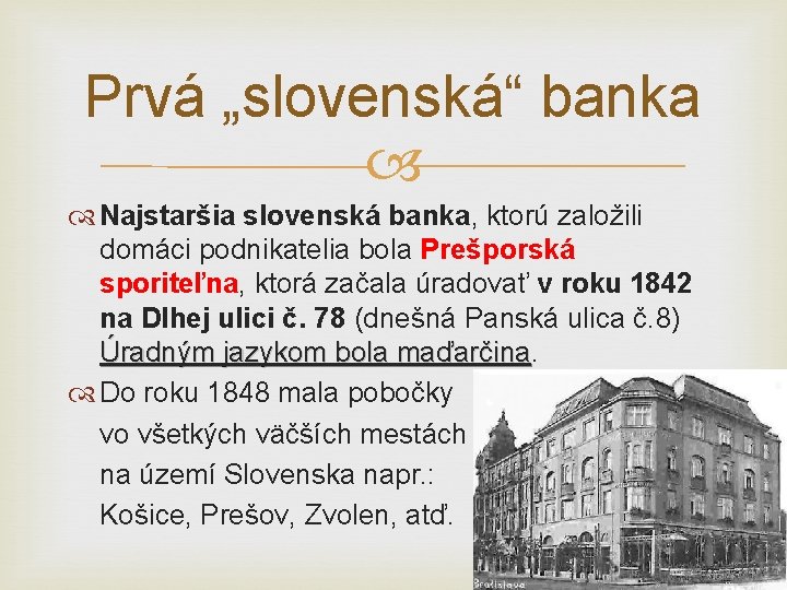Histria finannctva na Slovensku od zalenenia do Uhorska