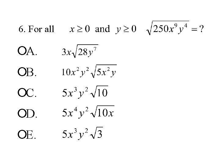 COMPASS Algebra Practice Test 8 This practice test