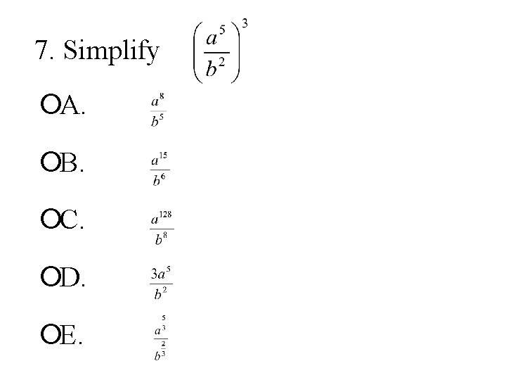 COMPASS Algebra Practice Test 8 This practice test