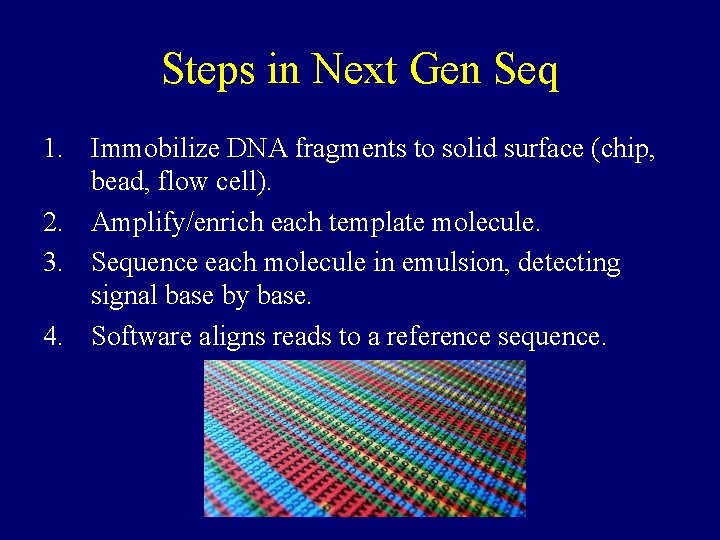 The Promise of Next Generation Sequencing Junaid Shabbeer