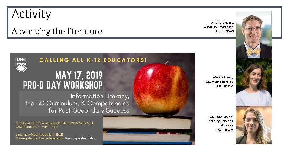 UBC Education Library Activity report 2018 2019 Supporting