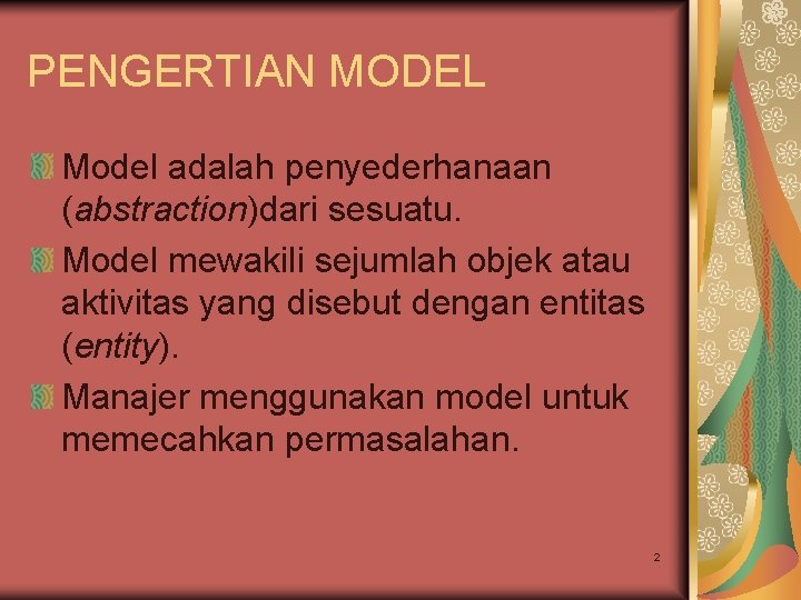 SISTEM INFORMASI MANAJEMEN MODEL SISTEM PERUSAHAAN 1 PENGERTIAN