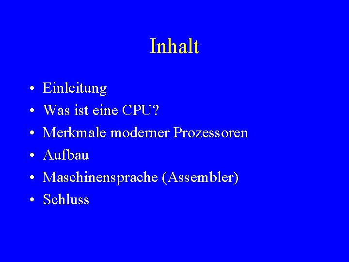 Der Prozessor CPU von Dennis Braun Till Meyenburg