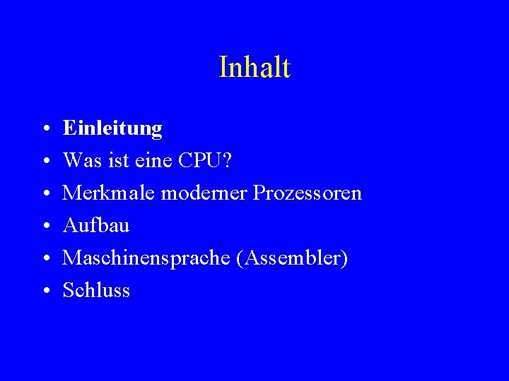 Der Prozessor CPU von Dennis Braun Till Meyenburg