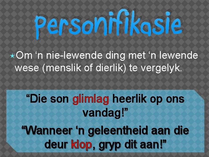 Afrikaans Eerste Addisionele Taal Stylfigure Graad 8 Vergelyking