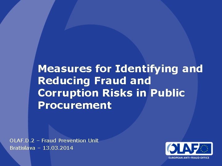 Measures for Identifying and Reducing Fraud and Corruption