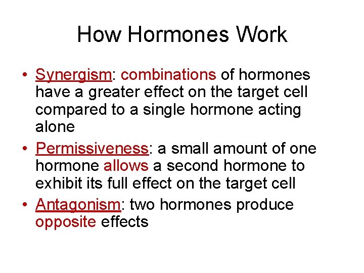 Endocrine System Chapter 16 Overview Overall goal of