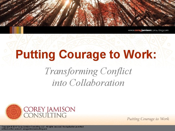 Putting Courage to Work Transforming Conflict into Collaboration