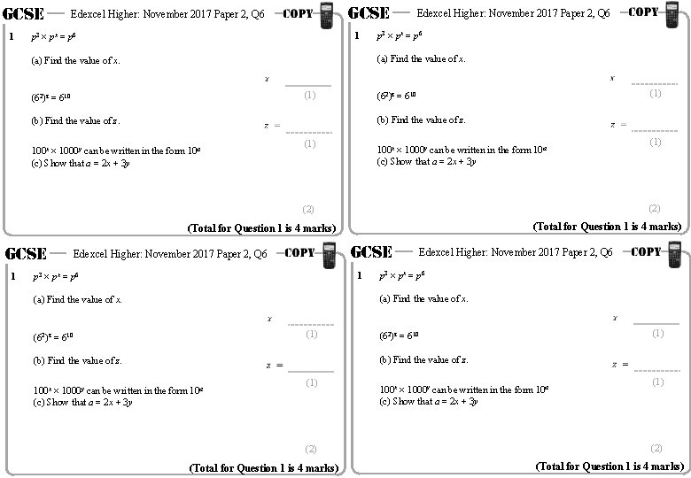 Indices Multiplying Dividing Higher GCSE Questions These questions