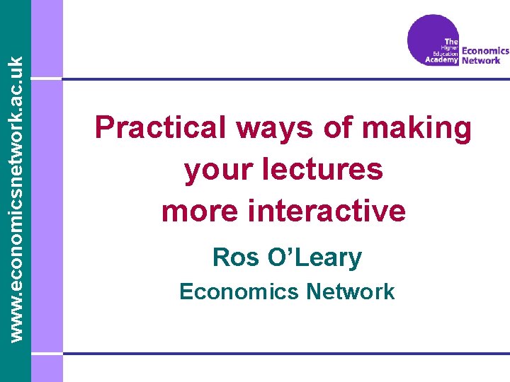 www economicsnetwork ac uk Practical ways of making