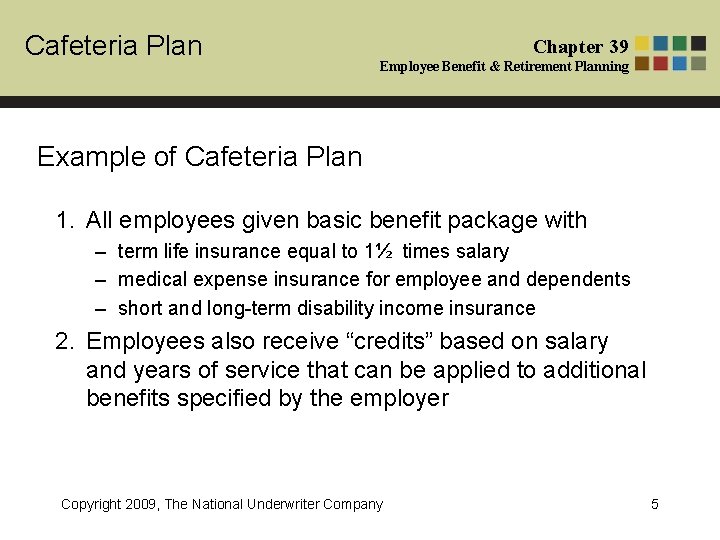 Cafeteria Plan Chapter 39 Employee Benefit Retirement Planning
