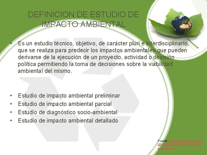 CARACTERIZACION DE IMPACTOS AMBIENTALES GENERALIDADES PRESENTADO POR ...