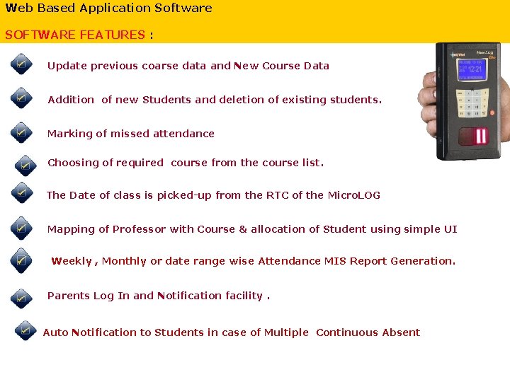 The Proposal on Fingerprint based Hand Held Biometric