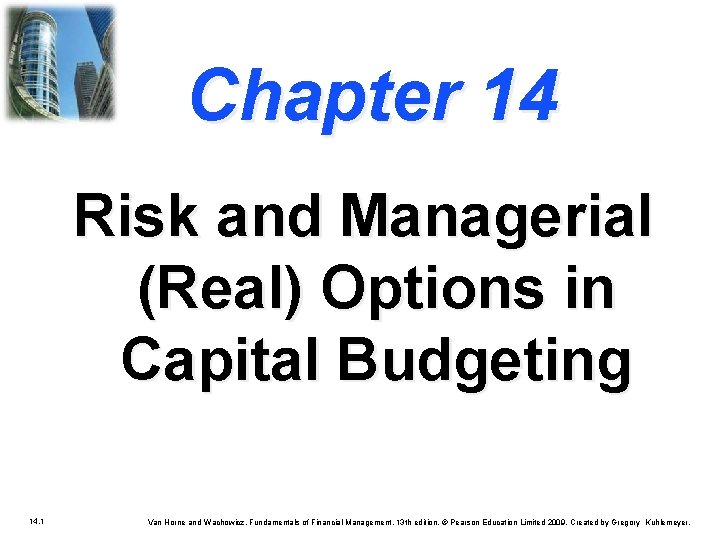 Chapter 14 Risk and Managerial Real Options in