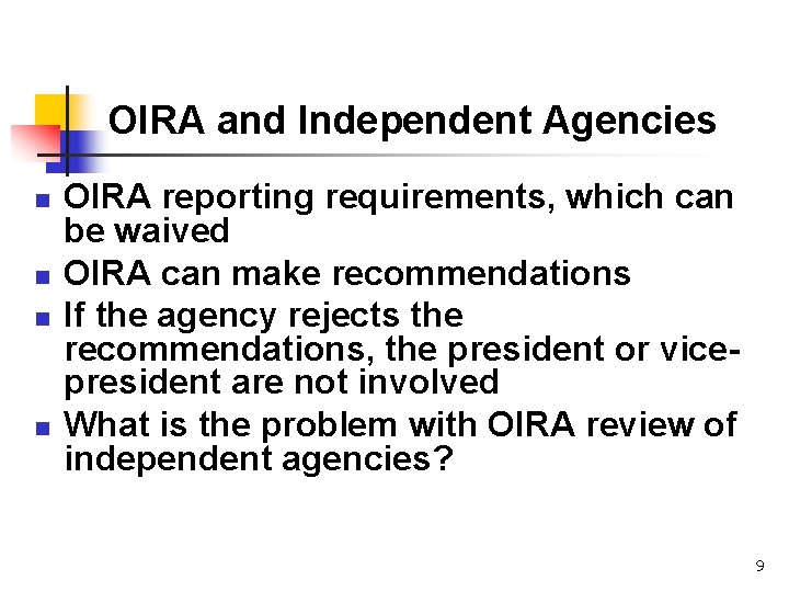 Chapter 2 Regulatory Review and Coordination 1 Review