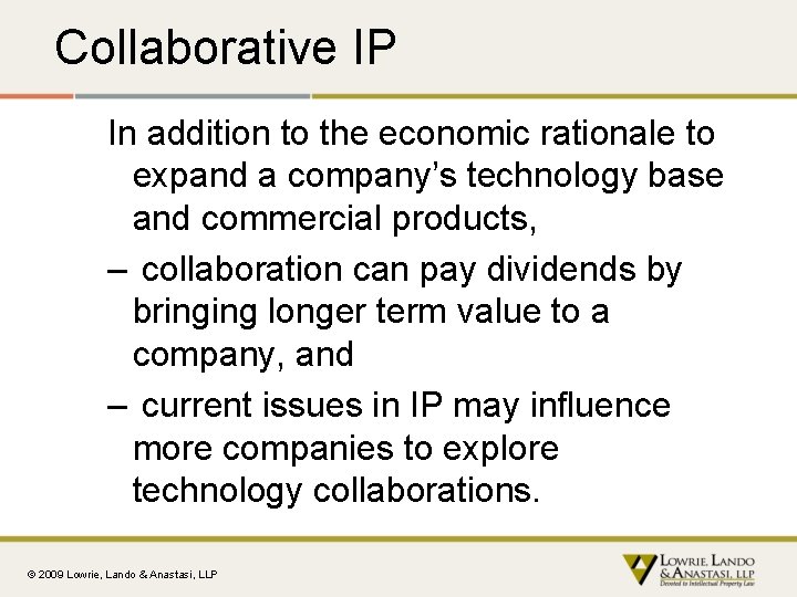 Collaborative Intellectual Property Understanding Critical Issues with ...