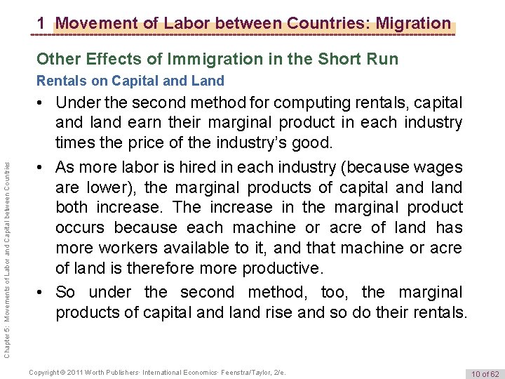 1 Movement of Labor between Countries Migration Effects