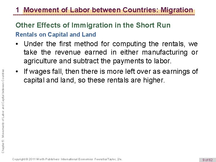 1 Movement of Labor between Countries Migration Effects