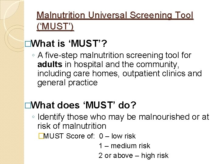 Using Food First Emma Binnie Senior Dietitian Intermediate