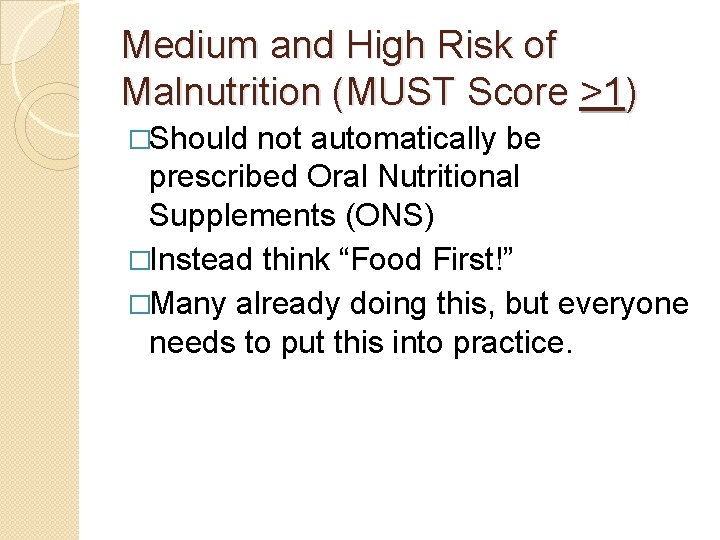 Using Food First Emma Binnie Senior Dietitian Intermediate