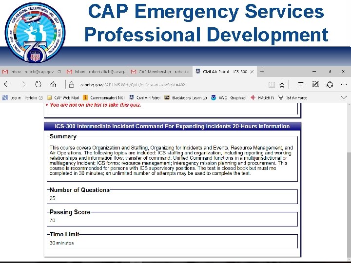 Civil Air Patrol CAP Emergency Services Professional Development