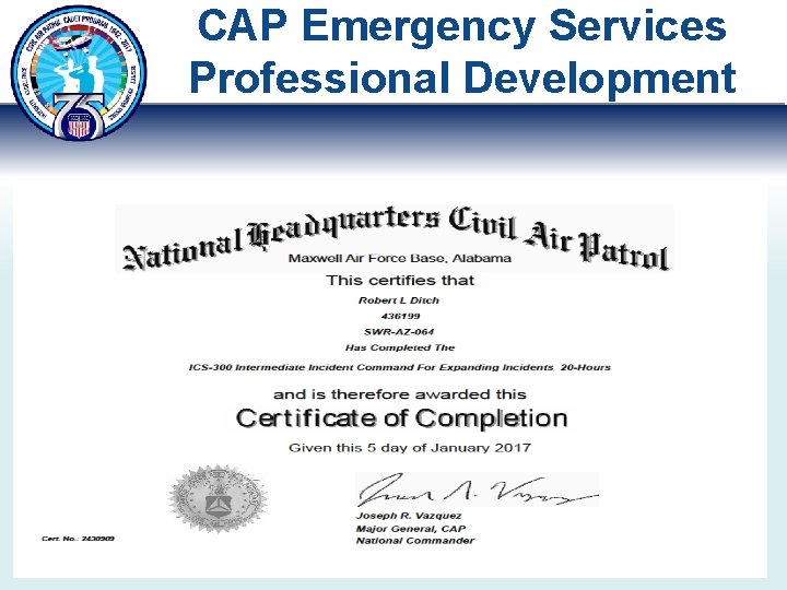 Civil Air Patrol CAP Emergency Services Professional Development