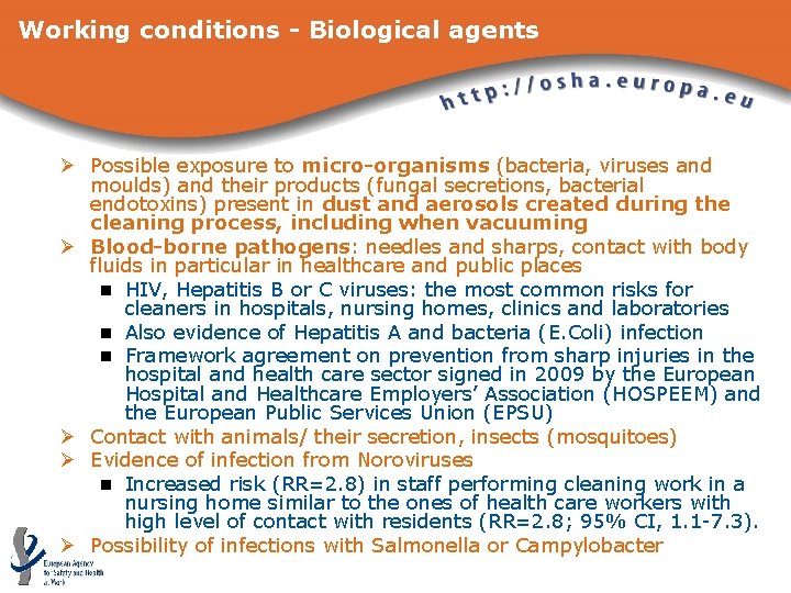 The occupational safety and health OSH of cleaning